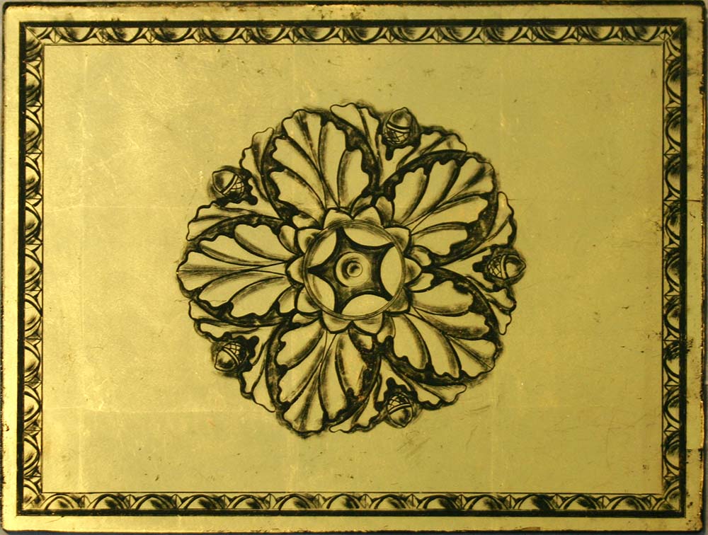 Verre Eglomisé Library Coffered Ceiling D1 | Christianson Lee Studios