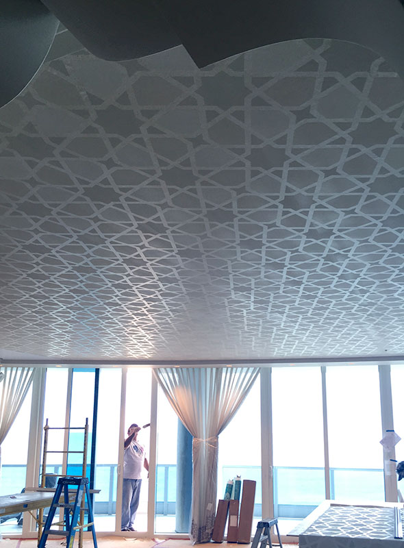 Stenciled Moroccan Geometric Ceiling | Christianson Lee Studios