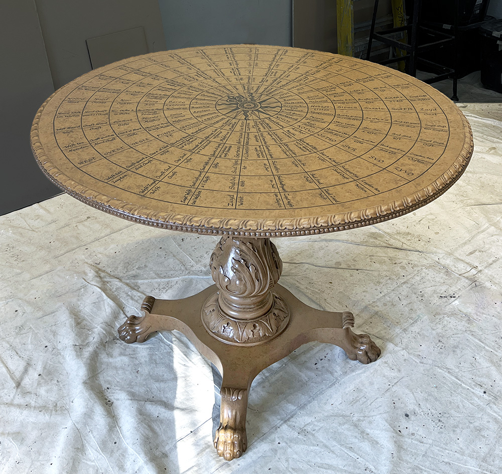 Renaissance Tabula Anemographica Compass Table Design in Calligraphy ...
